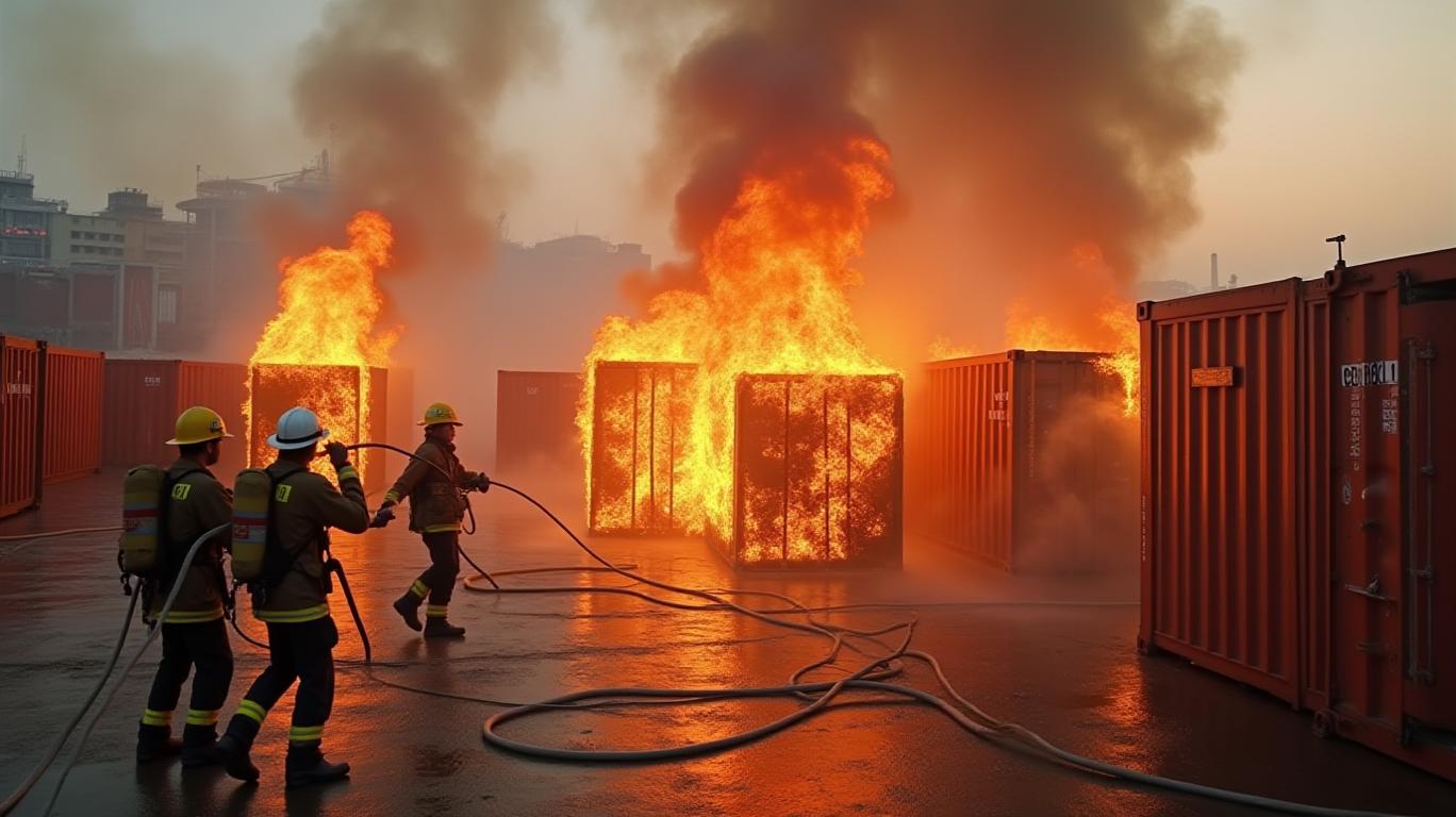 Tasnim News Agency: Fires broke out again in several containers at ...